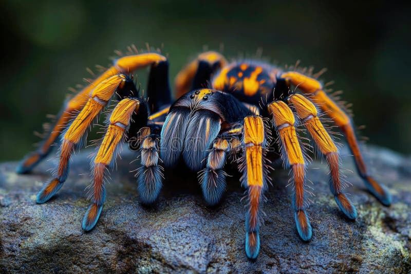 A Detailed View of an Eight-legged Creature Sitting on a Rocky Surface ...