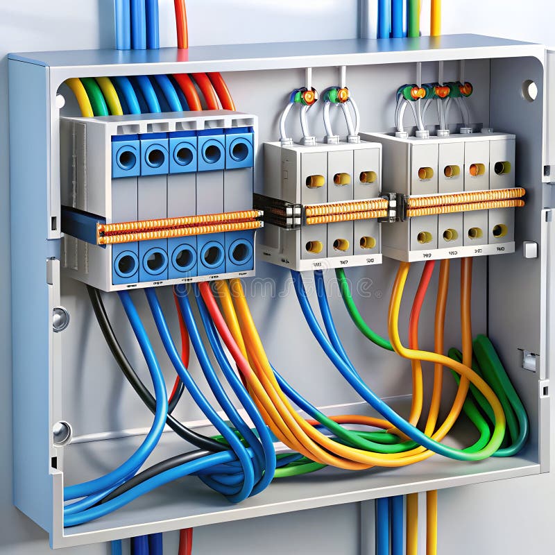 A Detailed View of Electrical Wiring Featuring Labeled Components ...