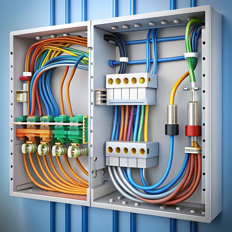 A Detailed View of Electrical Wiring Featuring Labeled Components ...