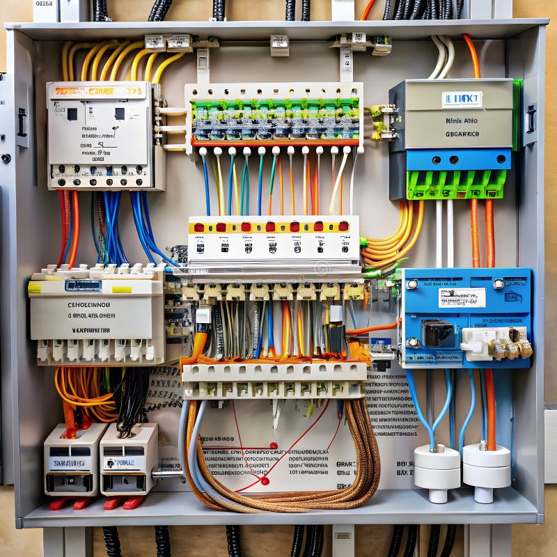 A Detailed View of Electrical Wiring Featuring Labeled Components ...