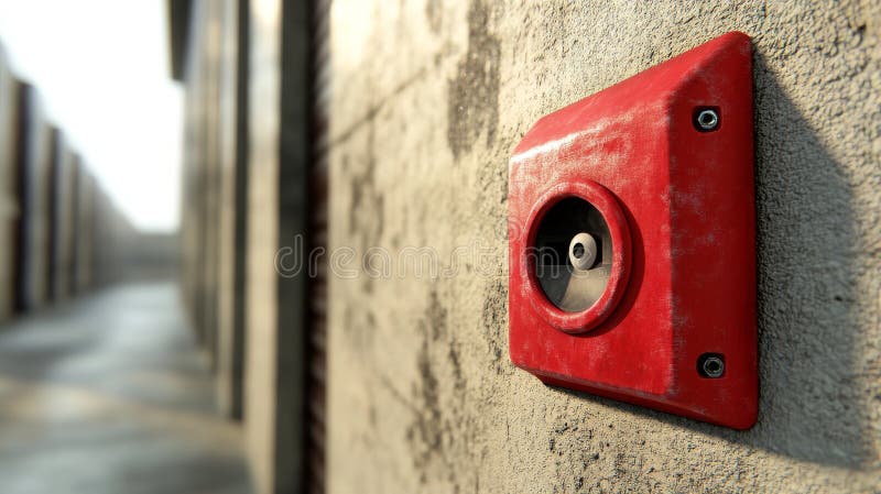 Detailed View of an Empty Red Emergency Box Mounted on a Wall. Stock ...