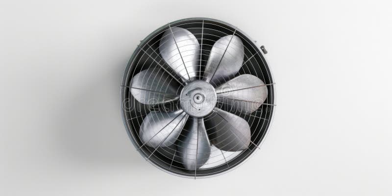 Detailed View of a Fan Mounted on a Wall. Suitable for Cooling or ...