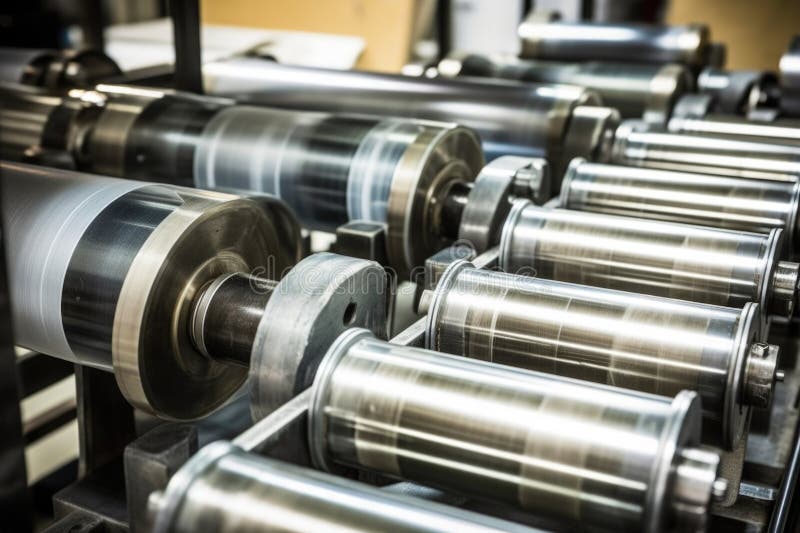 Detailed View: Film Rolls Entering the Drying Stage Stock Photo - Image ...