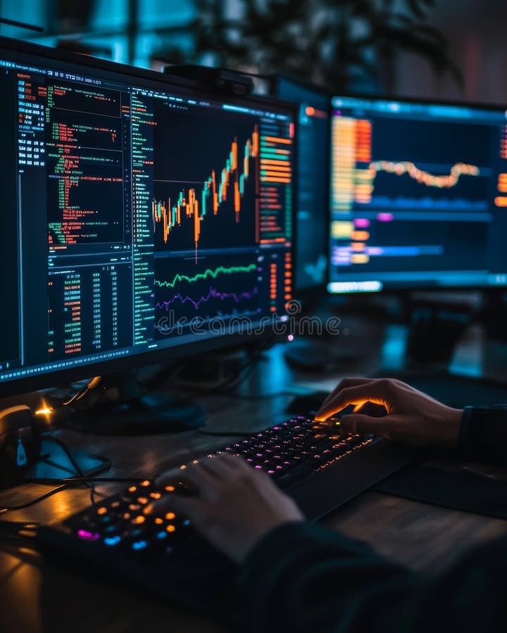 A Detailed View of a Financial Analyst S Hands on the Keyboard ...