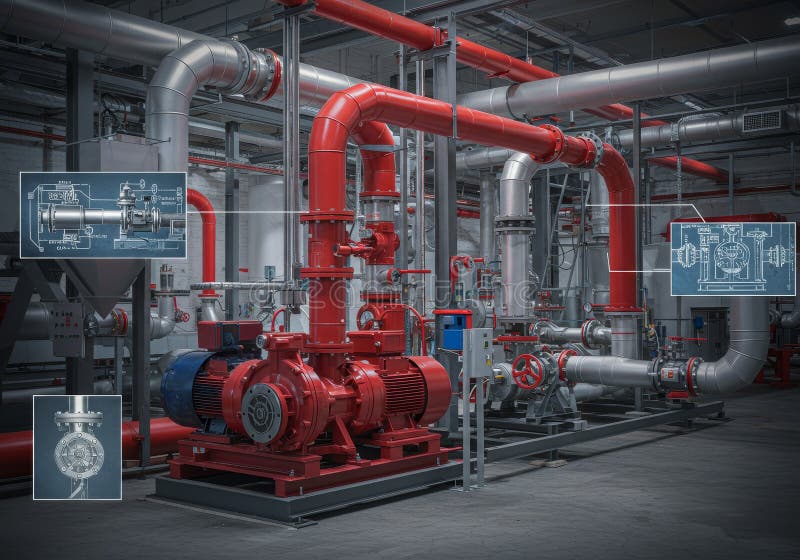 A Blueprint of an Industrial Pipeline System Showcasing Intricate ...