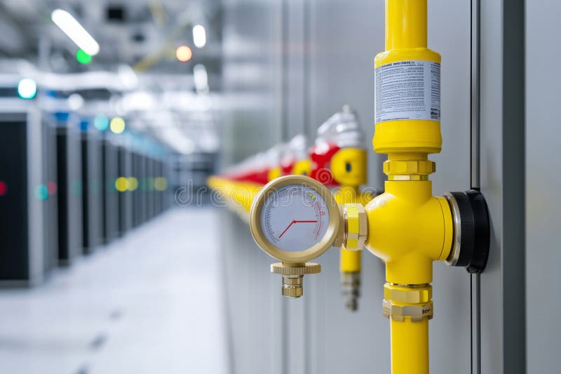 Detailed View of Fire Suppression System in a Modern Data Center ...