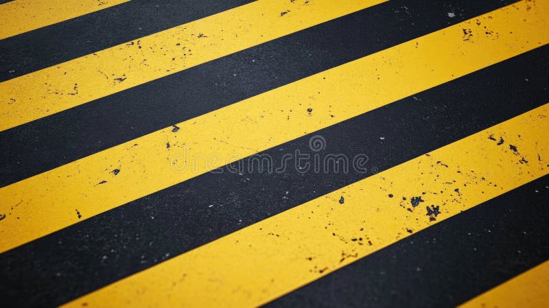 A Detailed View of a Floor with Alternating Yellow and Black Stripes ...