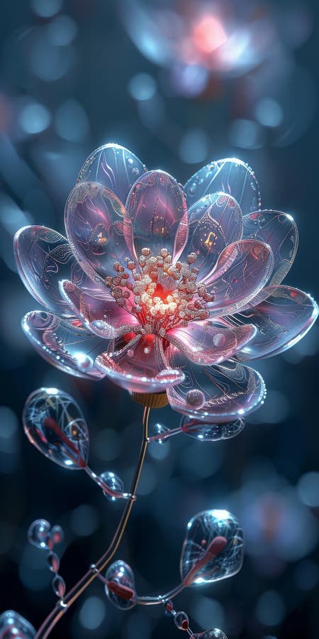 Close-Up of a Flower with Bubbles Stock Illustration - Illustration of ...