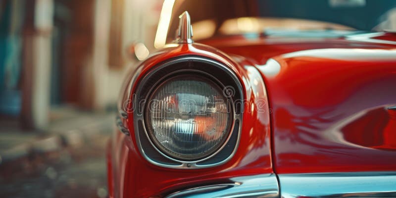 A Detailed View of the Front of a Red Car. Suitable for Automotive ...