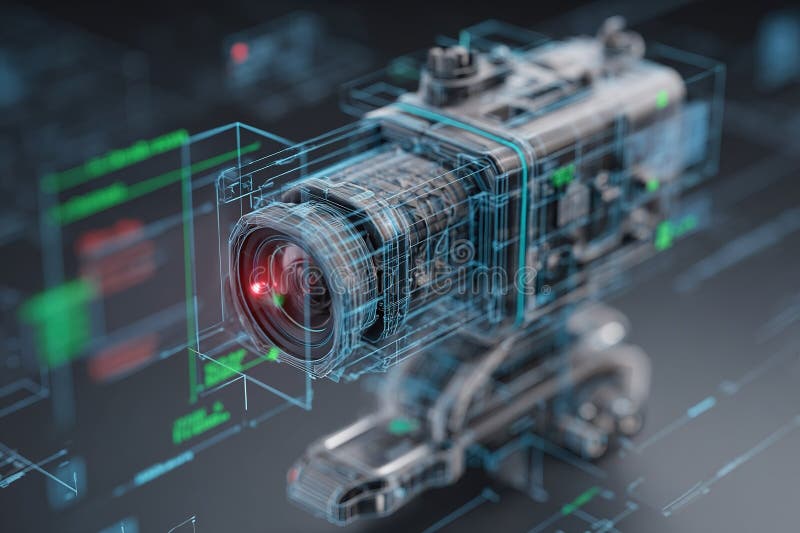 Detailed View of a Futuristic Camera Design Showcasing Advanced ...