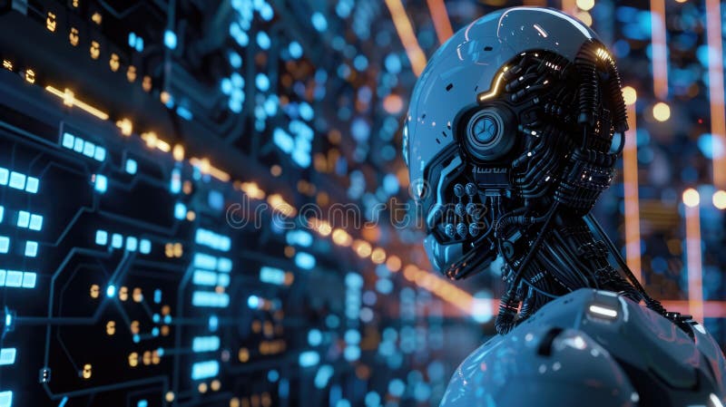 Detailed View of a Futuristic Cybernetic Circuit with High Resolution ...