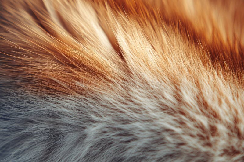 Detailed View of Ginger and White Animal Fur Creating a Soft, Textured ...