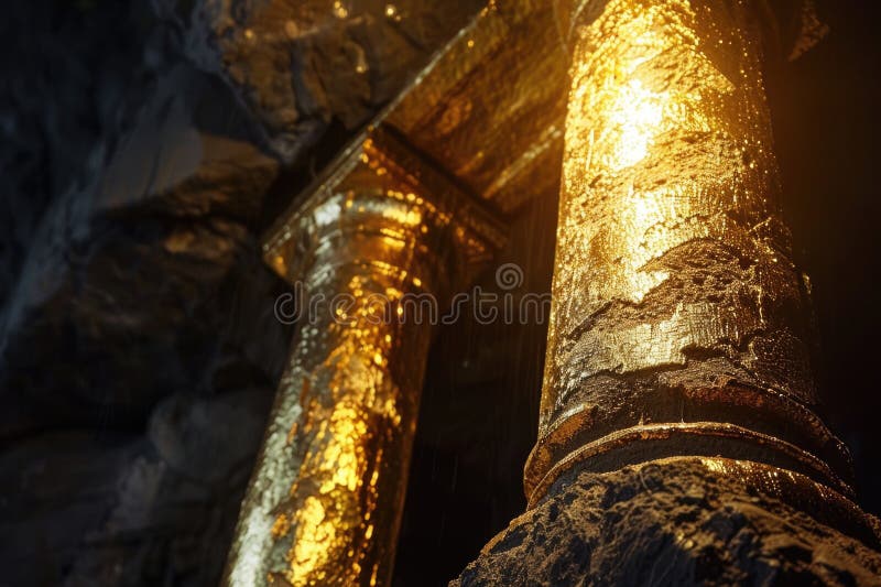 Detailed View of a Golden Pillar. Ideal for Architectural Design ...