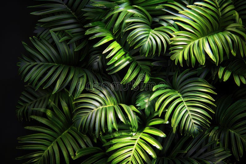 A Detailed View of a Group of Green Leaves Stock Photo - Image of ...