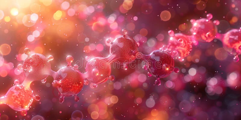 Detailed View of a Group of Red and Pink Cells Under a Microscope Stock ...