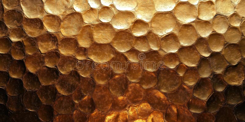 Detailed View of Hammered Gold Metal Surface. Intricate Texture ...