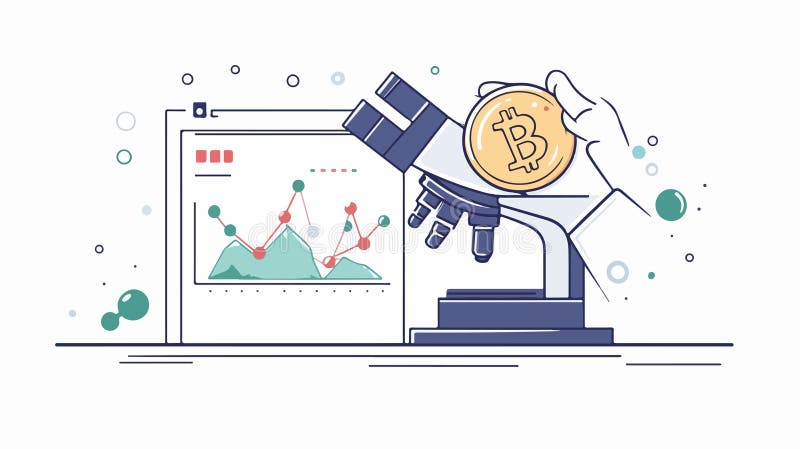 Detailed View of Hand Holding a DEFI Coin Under Microscope for Analysis ...