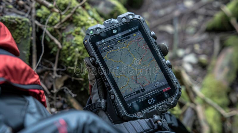A Detailed View of a Handheld Gadget with a Builtin Scanner and GPS ...