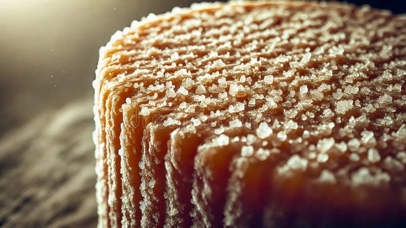 A Detailed View of the Hard, Crystalline Surface of Aged Gouda Cheese ...