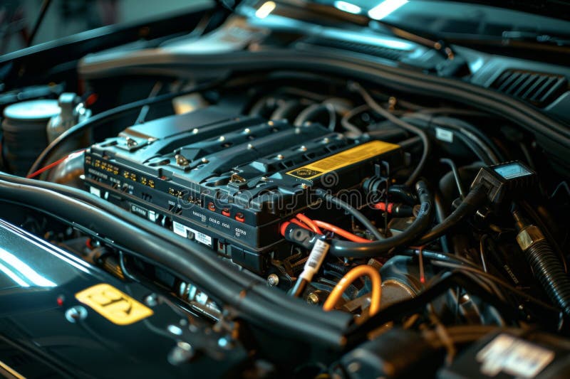 Detailed View of a High-performance Engine Inside a Sleek Modern Car in ...