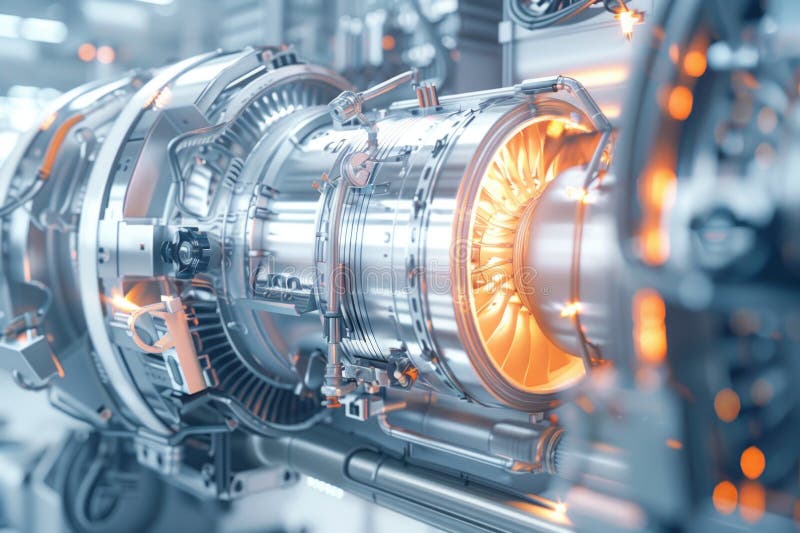 Detailed View of High-Tech Aerospace Manufacturing Equipment ...