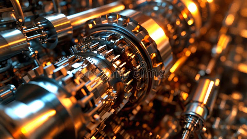 Detailed View of a High-tech Metal Structure, Part of a Modern Engine ...