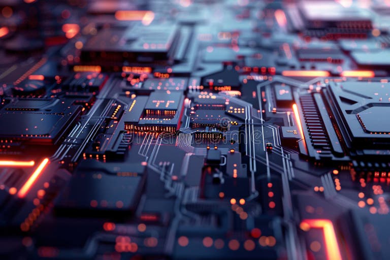 Detailed View of a High-tech Surface with Intricate Technological ...