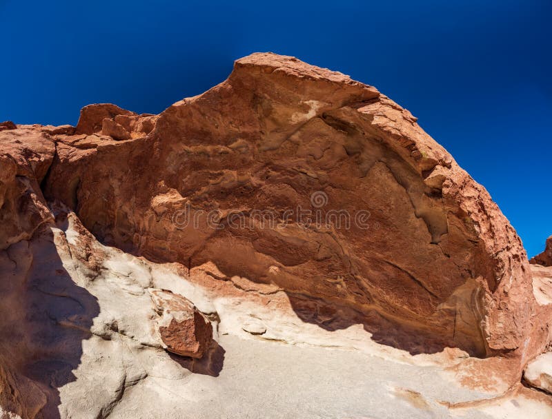 Huge Stone with Petroglyphs in Atacama, Chile Stock Photo - Image of ...