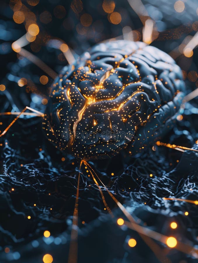 A Detailed View of a Human Brain on a Table, Suitable for Medical or ...