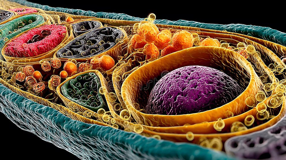 Detailed View of Human Cell with Visible Nucleus. Generated Ai Stock ...