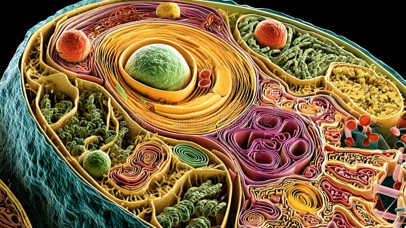 Detailed View of a Human Cell with Visible Nucleus. Generated Ai Stock ...