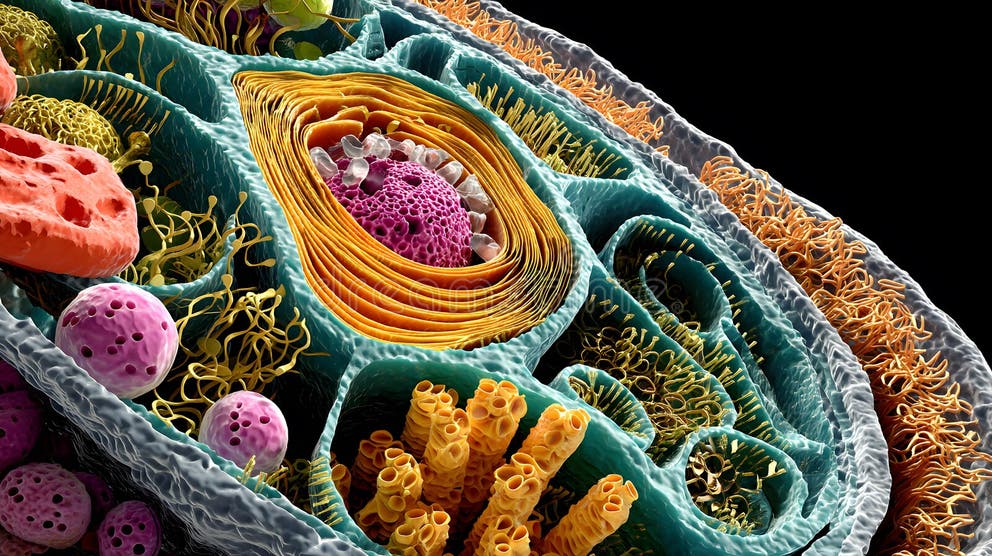 Detailed View of Human Cell with Visible Nucleus. Generated Ai Stock ...
