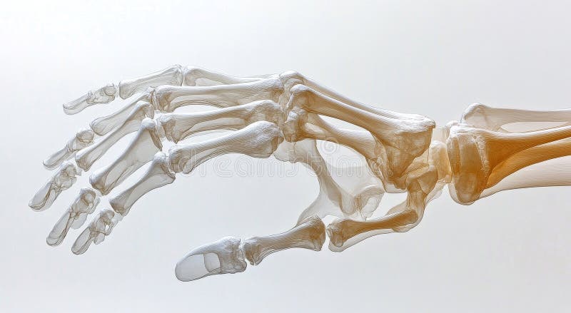Detailed View of a Human Hand Skeleton Model Demonstrating Bone ...