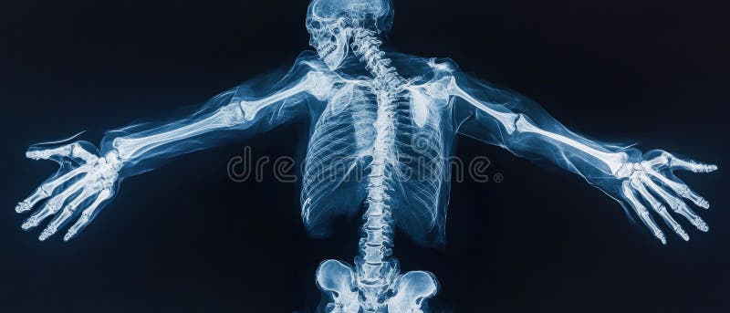 Detailed View of a Human Skeleton Demonstrating Positional Anatomy with ...