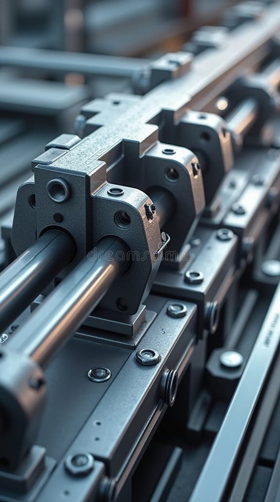 Detailed View of Industrial Linear Motion System with Precision ...