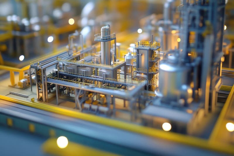 Detailed View of Industrial Plant with Complex Infrastructure and ...