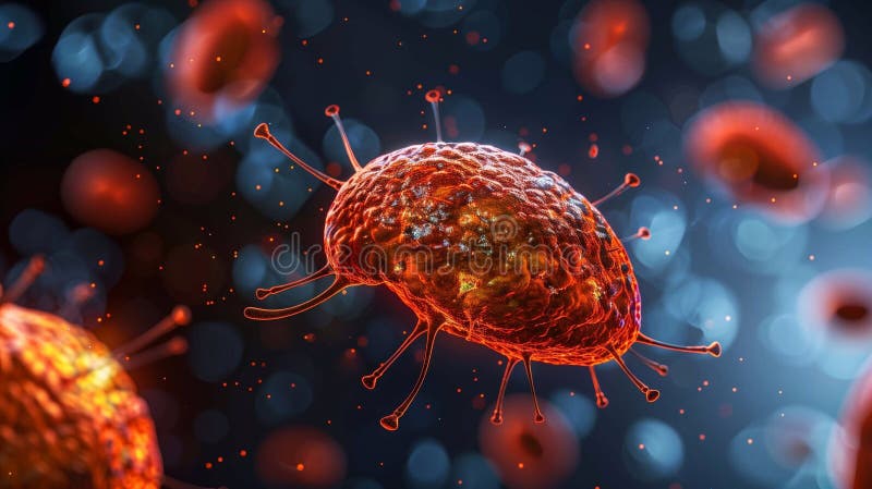 Detailed View of Infectious Hepatitis Virus, Showcasing Its Structure ...