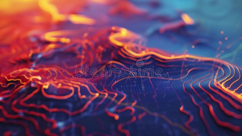 Detailed View of an Interactive Map Displayed Up Close, with a Blurred ...