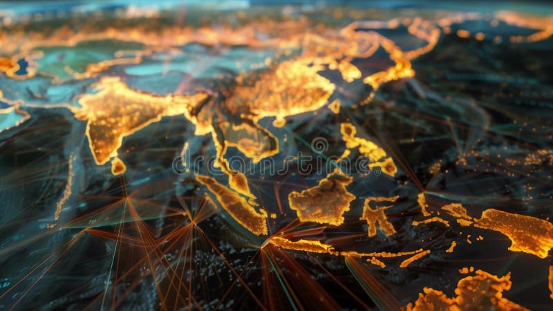 Detailed View of an Interactive Map Showcasing Countries, Continents ...