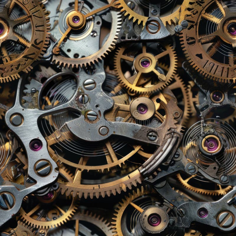 Detailed View of Interconnected Gears. Suitable for Industrial Concepts ...