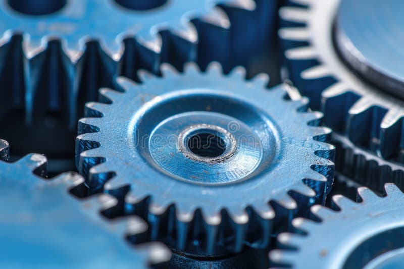 A Detailed View of Interlocking Gears and Machinery Parts Stock Photo ...