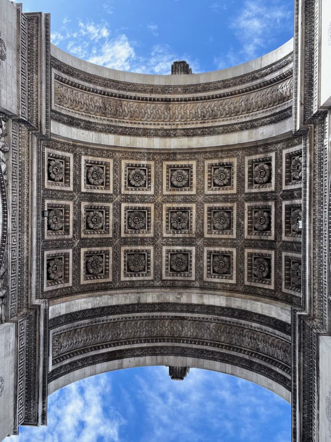 Ornate Underside of Arc De Triomphe, Paris Stock Image - Image of ...