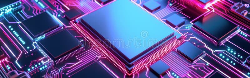 Close-up of Computer Circuit Board Banner. Stock Photo - Image of ...