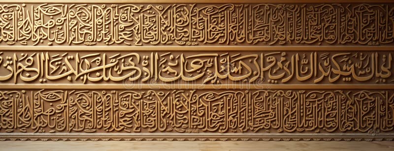 Detailed View of Intricate Relief with Ancient Arabic Calligraphy ...