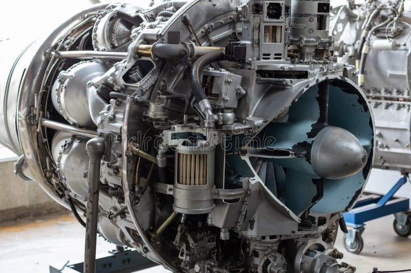 Detailed View of a Jet Engine on Display at the Norwegian Museum of ...
