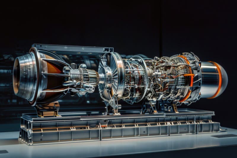 Detailed View of a Jet Engine on Display, Perfect for Aviation ...