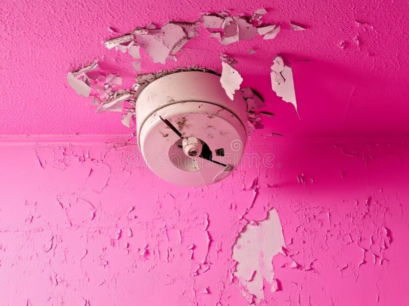A Detailed View of a Kitchen Ceiling S White Paint Cracking and Peeling ...