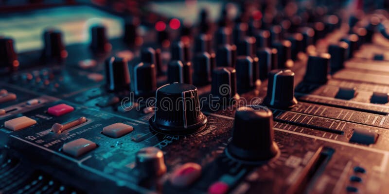 A Detailed View of the Knobs on a Mixing Board. Perfect for Music ...