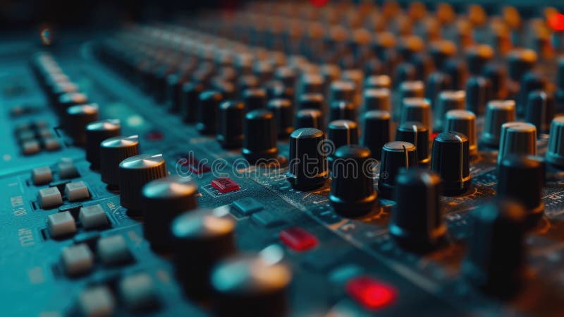 A Detailed View of the Knobs on a Sound Board. Ideal for Use in Music ...