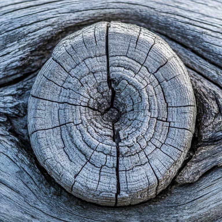 A Detailed View of a Knot in Wood Grain Reveals Complex Patterns and ...